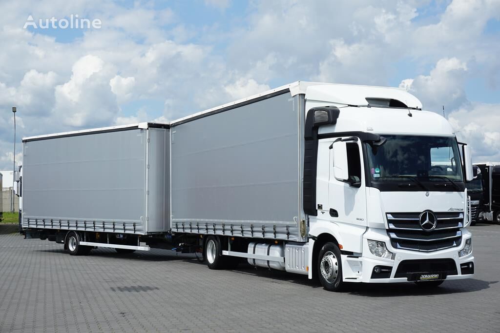 Mercedes-Benz ACTROS / 1830 ACC / E 6 / ZESTAW PRZEJAZDOWY 120 M3 / ŁAD. 15 00 kamion sa klizna zavesa cerada + prikolica sa kliznom ceradom