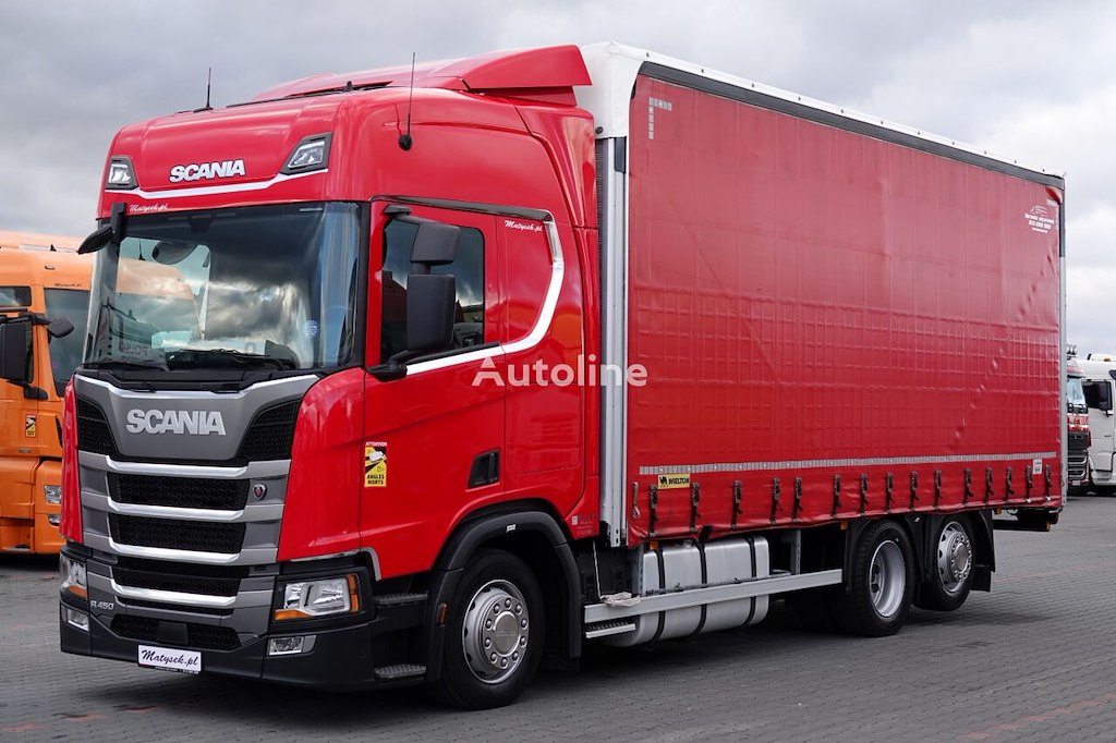 Scania R 450 / 6x2 / FIRANKA- 7,4 m / PODNOSZONY DACH / 3 OSIOWA SOLÓWK kamion sa klizna zavesa cerada