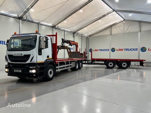 IVECO Stralis 360 kamion platforma + prikolica platforma