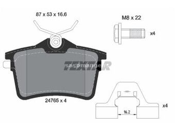 DISK PL. PSA BERLINGO/PARTNER 07+ textar