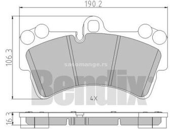 DISK PL. VW/AUDI TOUAREG/Q7/CAYENE DO 2010 bendix