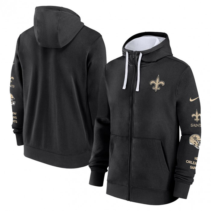 New Orleans Saints Nike Cotton Full-Zip Fleece duks sa kapuljačom