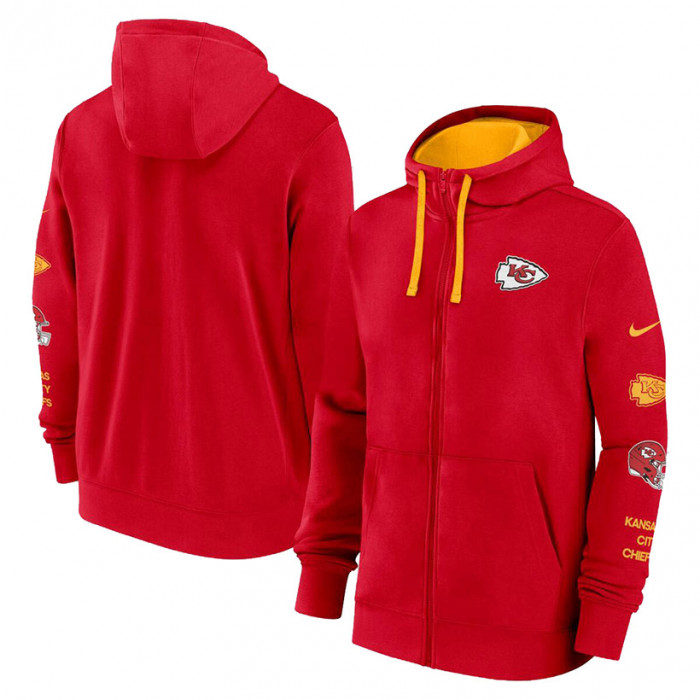 Kansas City Chiefs Nike Cotton Full-Zip Fleece duks sa kapuljačom