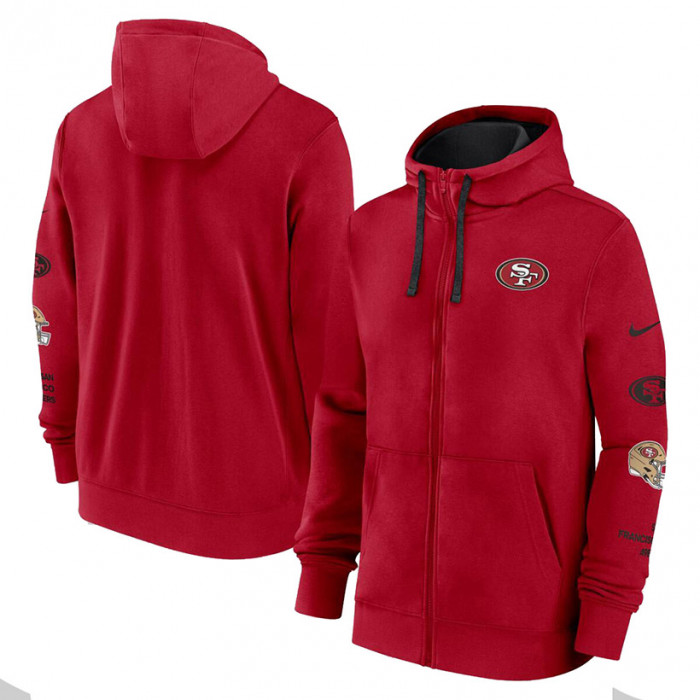 San Francisco 49ers Nike Cotton Full-Zip Fleece duks sa kapuljačom