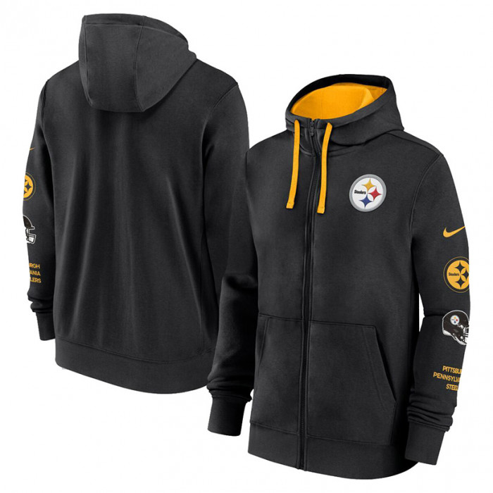 Pittsburgh Steelers Nike Cotton Full-Zip Fleece duks sa kapuljačom