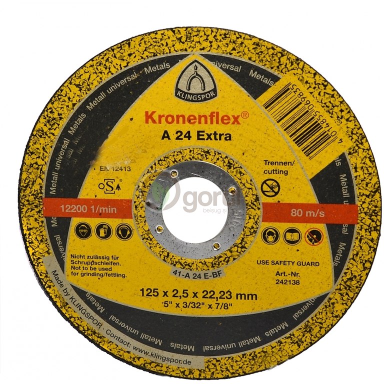 Rezna ploča 125x2.5x22.23 A 24 EXTRA Klingspor(4166)