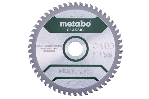 List testere AL Ø190x30x1.4/2.2mm 54zuba Metabo(2091)
[628282000]