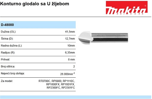 Konturno glodalo sa U žljebom D-48000 Makita(6441)
[D-48000]