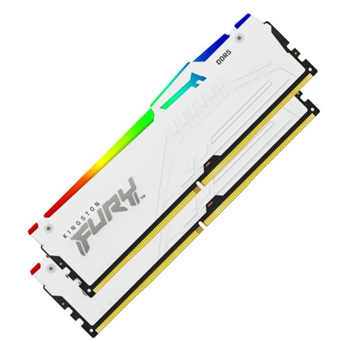 Kingston 32GB (2x16GB) DDR5 6000MT/s CL30 FURY Beast White RGB EXPO DIMM memorija | KF560C30BWEAK2-32