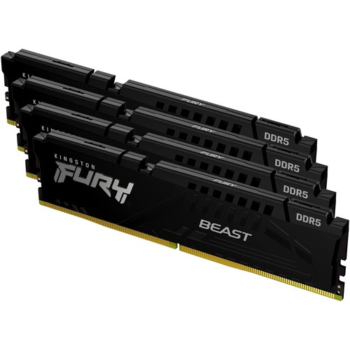 Kingston 128GB (4x32GB) DDR5 5600MT/s CL40 FURY Beast Black XMP DIMM memorija | KF556C40BBK4-128