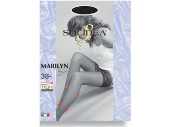 Solidea marilyn 30 car.nero 4,prozirne čarape bez podvezica od 30 den