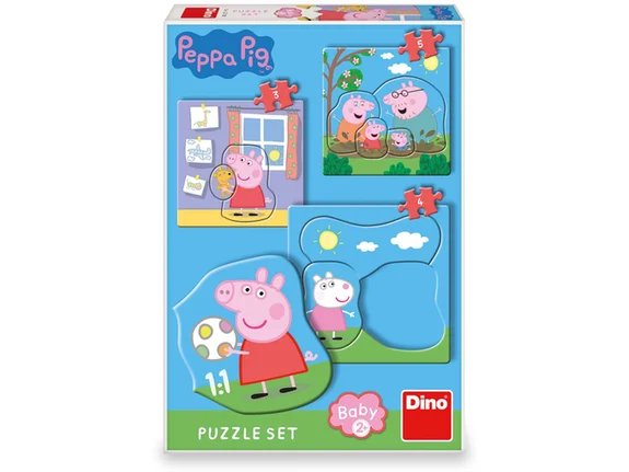 Dino Puzzle za bebe Peppa Pig porodica 3-5kom