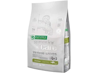 Nature's Protection Superior Care White Dog Hrana za štence Small&Mini Junior Bela riba 1.5kg