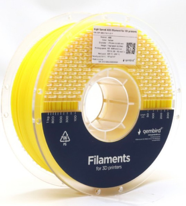 3DP-ABS1.75HY-01-Y ABS filament velike brzine za 3D stampac 1.75mm, kotur 1KG YELLOW