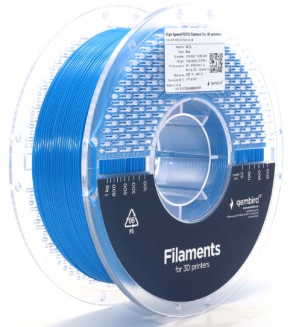 3DP-PETG1.75HY-01-B PETG filament velike brzine za 3D stampac 1.75mm, kotur 1KG BLUE