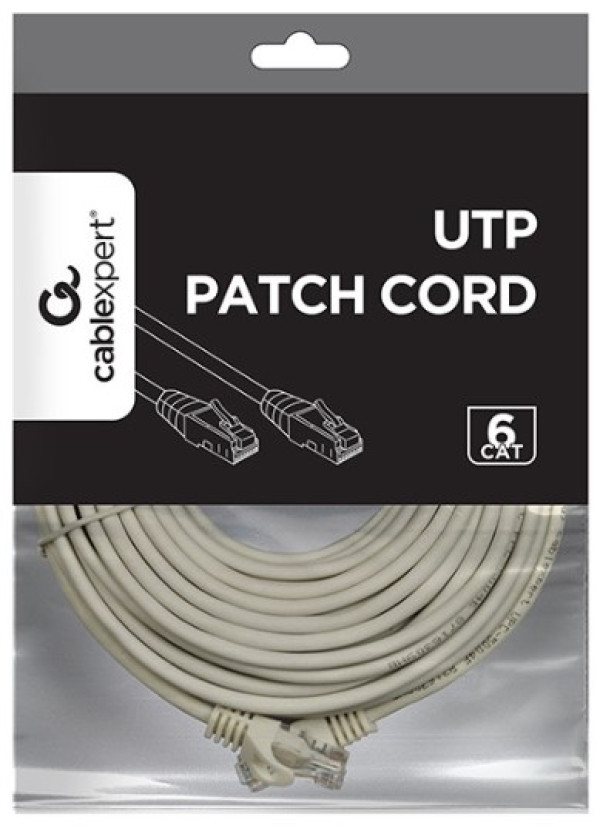 PP6U-CU-10M Gembird Mrezni kabl, CAT6 BAKARNI UTP Patch cord 10m grey