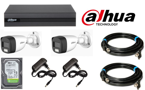 Dahua SET-17 * 2 kamere Full HD +Audio +DUAL LIGHT 2mpix, kab 2x15m,napajanje 2x12V 1Ah, 1TB (12190)