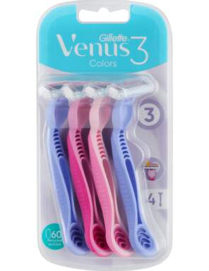 Gillette Venus 3 Colors Ženski brijač, 4 komada