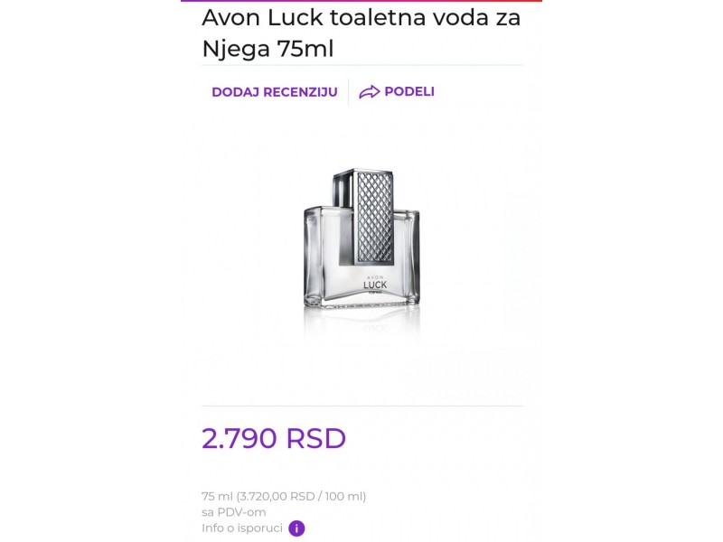 Avon Luck muški miris-novo* akcija