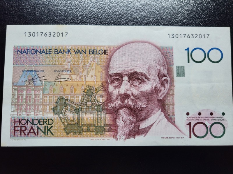 BELGIJA 100 Franaka, 1982-1997