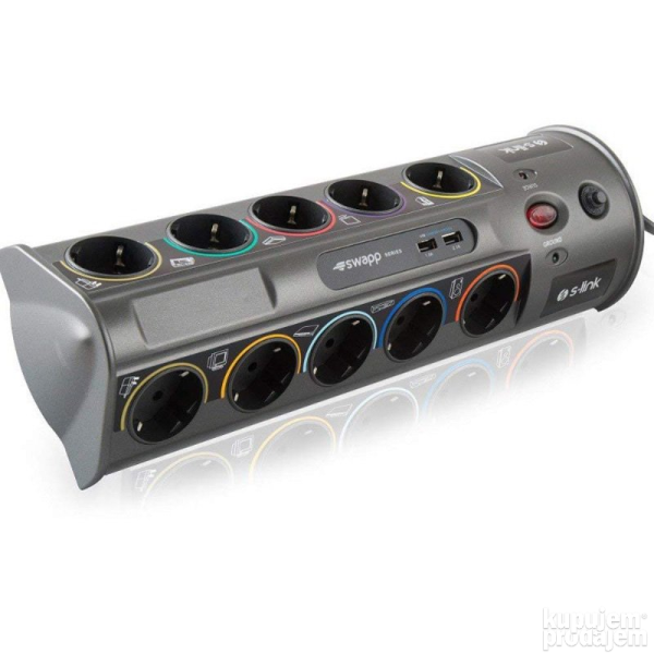 Kabl surge S-Link SP10AF 10xšuko/2xUSB