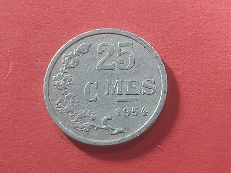 Luksemburg - 25 centimes 1954 god