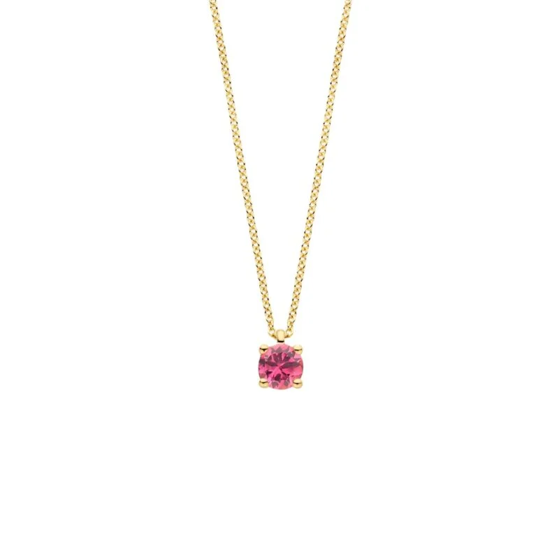 Blush Birthstone Ogrlica Roze Turmalin