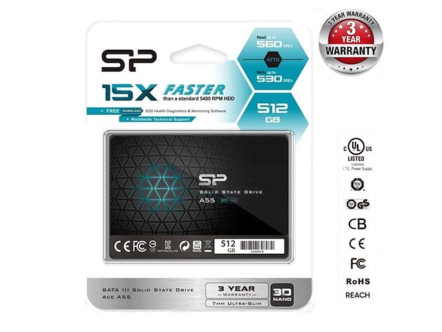 SSD 512Gb Silicon Power S55, SATA III - 560/530MB/s