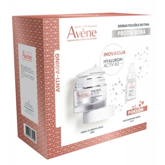 AVENE SET HYALURON ACTIV B3 KREMA 50ML + HYALURON ACTIV B3 SERUM 10ML GRATIS