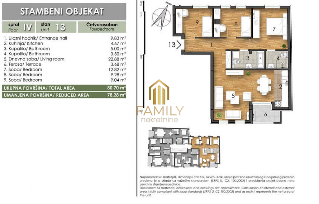 Na prodaju: Stan od 78m² sa 4 sobe, savršen za porodicu na Podbari