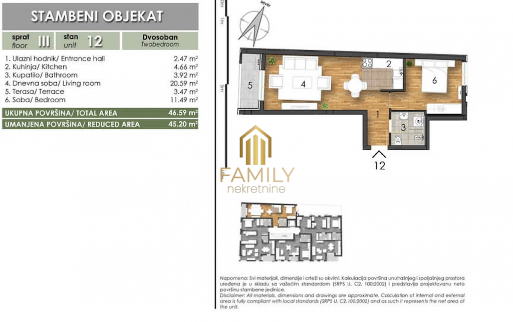 Na prodaju: Stan od 45m² sa 2 sobe, idealan za komforan život