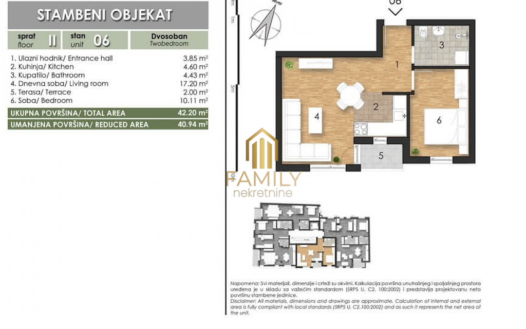 Na prodaju: Stan od 41m² sa 2 sobe u mirnom delu Podbare