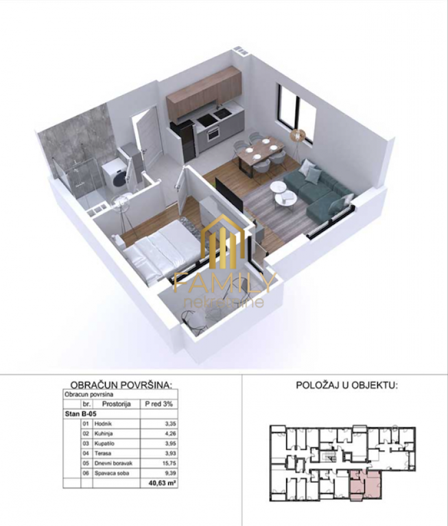 Dvosoban stan u izgradnji - 40m2