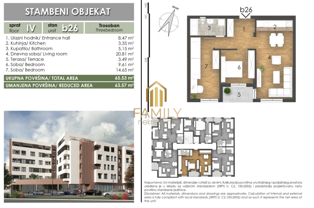 Trosoban stan 63m² – Funkcionalan prostor za vaš savršen dom!