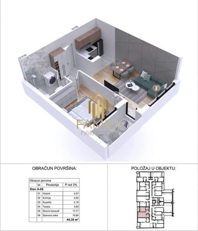 Dvosoban stan u izgradnji - 44m2