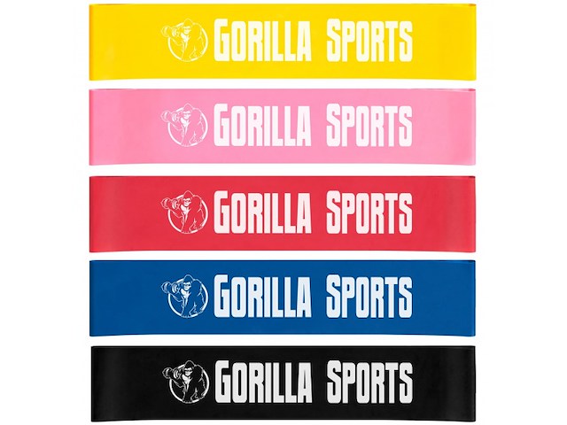 GORILLA SPORTS Set od 5 elastičnih traka za vežbanje