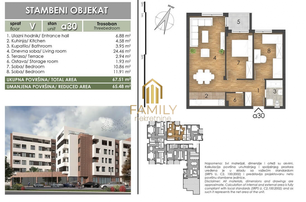 Prodaja trosobnjog stana – 65m², useljivo 2025. godine!