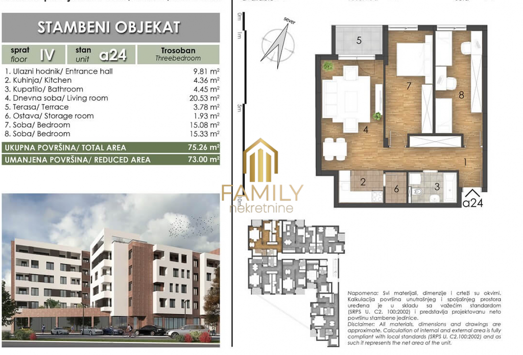 Trosoban stan u izgradnji – 73m² na atraktivnoj lokaciji!