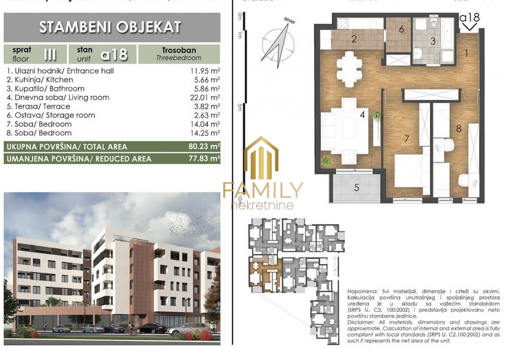 Novo u ponudi – Trosoban stan 77m² sa terasom!