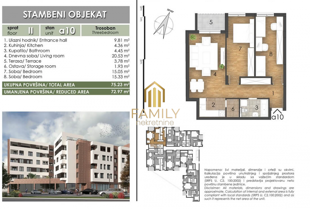 Prodaja trosobnog stana – 73m², useljivo u aprilu!