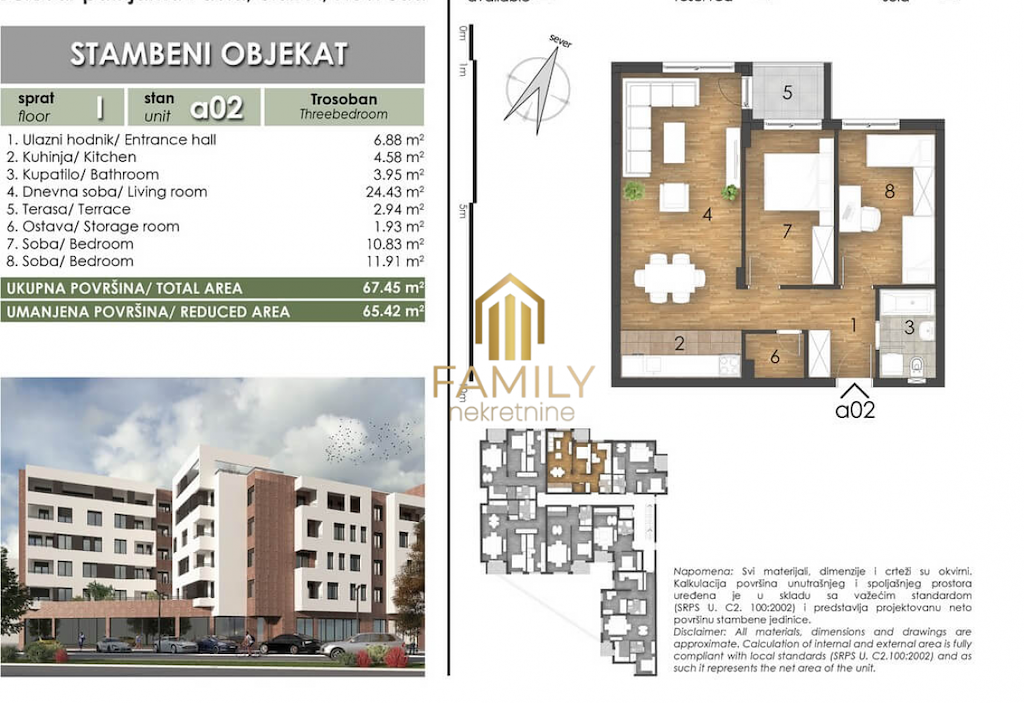 Trosoban stan u izgradnji – 65m² na atraktivnoj lokaciji!