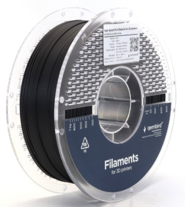 3DP-PLA1.75HY-01-BK PLA filament velike brzine za 3D stampac 1.75mm, kotur 1KG BLACK