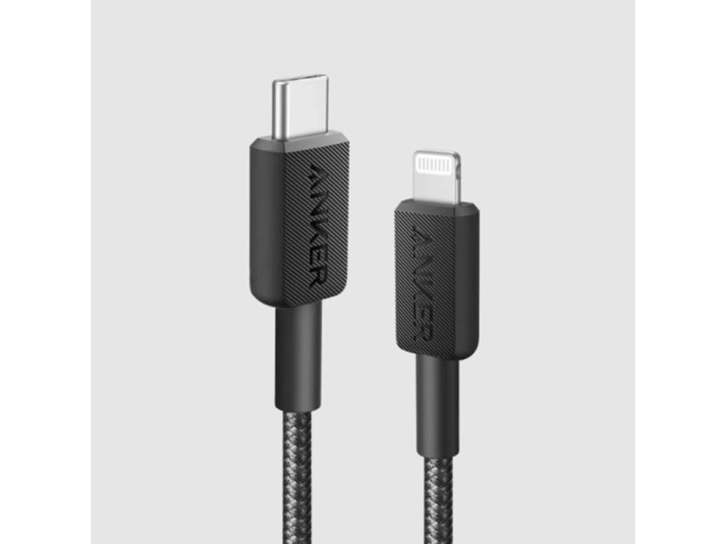 ANKER 322 KABL USB-C NA LIGHTNING 0.9M, CRNI