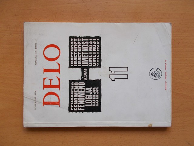 CASOPIS DELO BR. 11 /  NOVEMBAR 1974 - EDMOND HUSERL