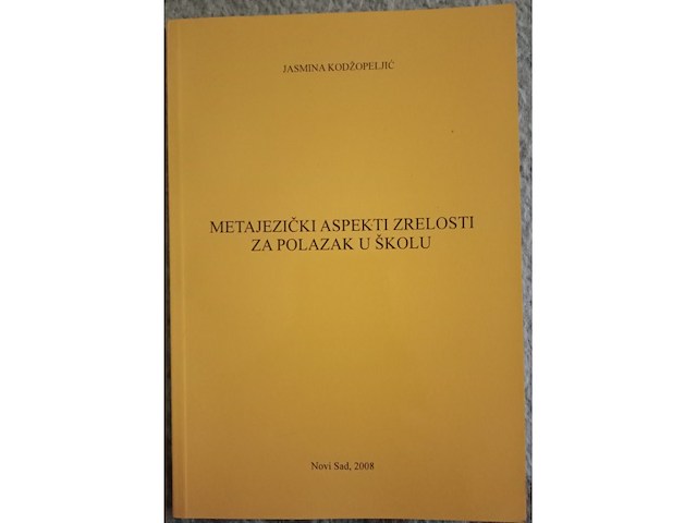 Metajezički aspekti zrelosti za polazak u školu