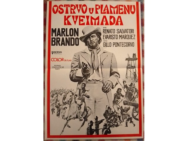 plakat OSTRVO U PLAMENU KVEIMADA (Marlon Brando)