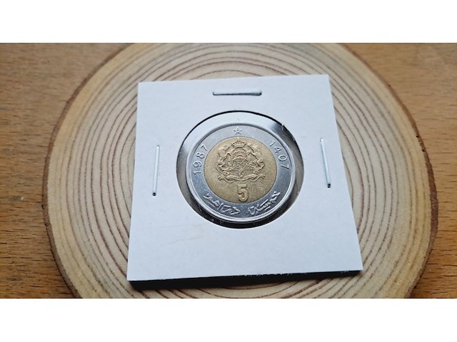 MAROKO 5 DIRHAM 1987 GODINA BIMETAL