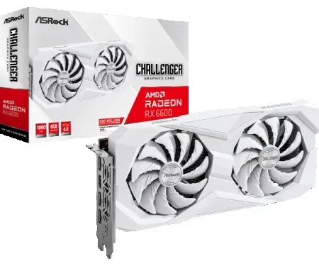 ASROCK Grafička kartica AMD Radeon RX 6600 Challenger W 8GB GDDR6 White