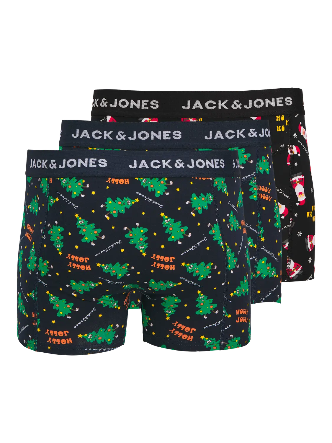 JACK & JONES Muške bokserice 12266601, 3 komada, Crno-zelene