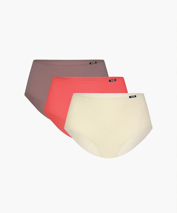WOMEN'S PANTIES ATLANTIC MAXI 3PACK - LIGHT CORAL/ECRU/BROWN CAPPUCCINO